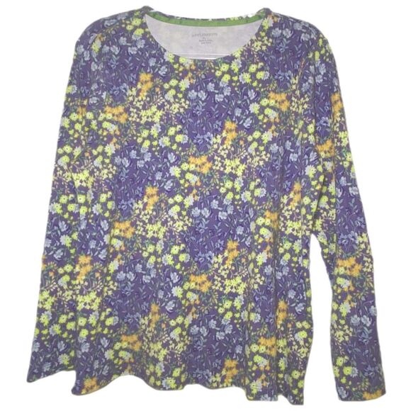 Appleseed's | Tops | Appleseeds English Cottage Blue Floral Cotton ...